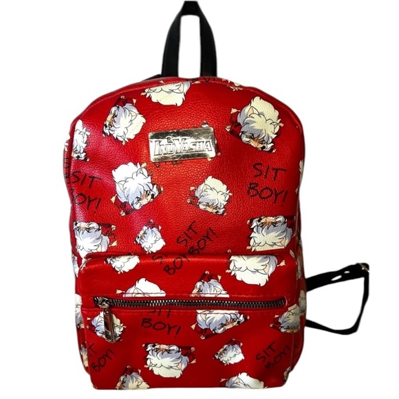 Bags | Inuyasha Mini Backpack Bag Red Black Chibi Sit Boy Kagome Faux ...